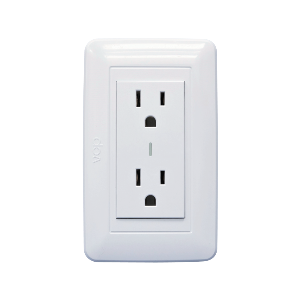 Tomacorriente doble con polo a tierra, 127V – 15A (nema 5-15R) con tapa ...